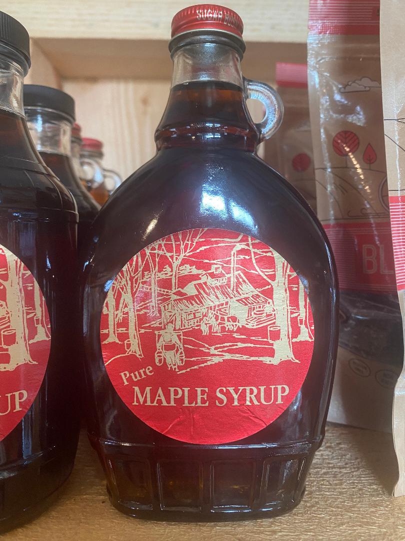 12oz Riverside Acres Medallion Flask Glass Maple Syrup | Riverside ...